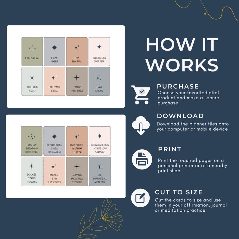 Positive Affirmation Cards Deck Printable Affirmations Cards Positive ...