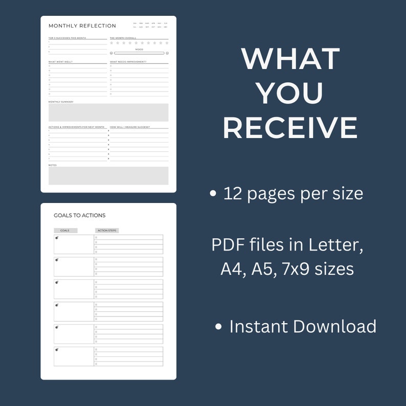 Goal Setting Planner Vision Board Kit Smart Goals Template Monthly ...