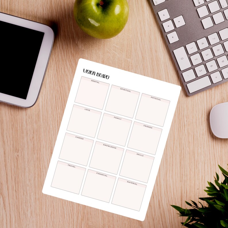 Goal Setting Planner Vision Board Kit Smart Goals Template Monthly ...