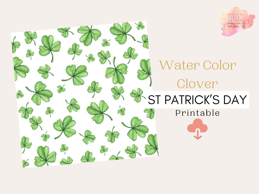Square Art Four Leaf Clover | Printable Wall Art | March Decor | St ...