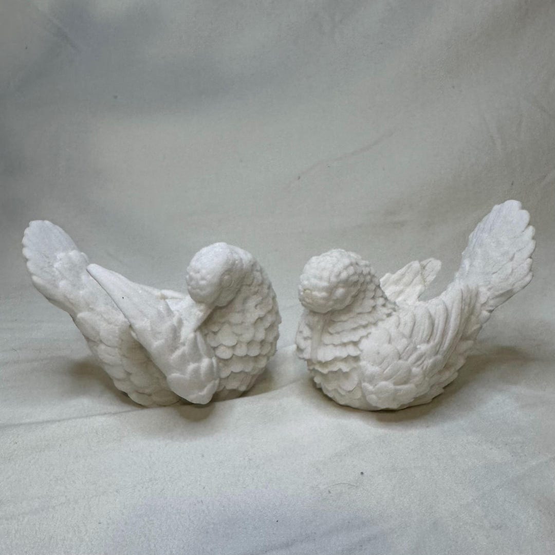 Vintage White Dove Figurines, Italian Hand Carved Dove Figurines - Etsy
