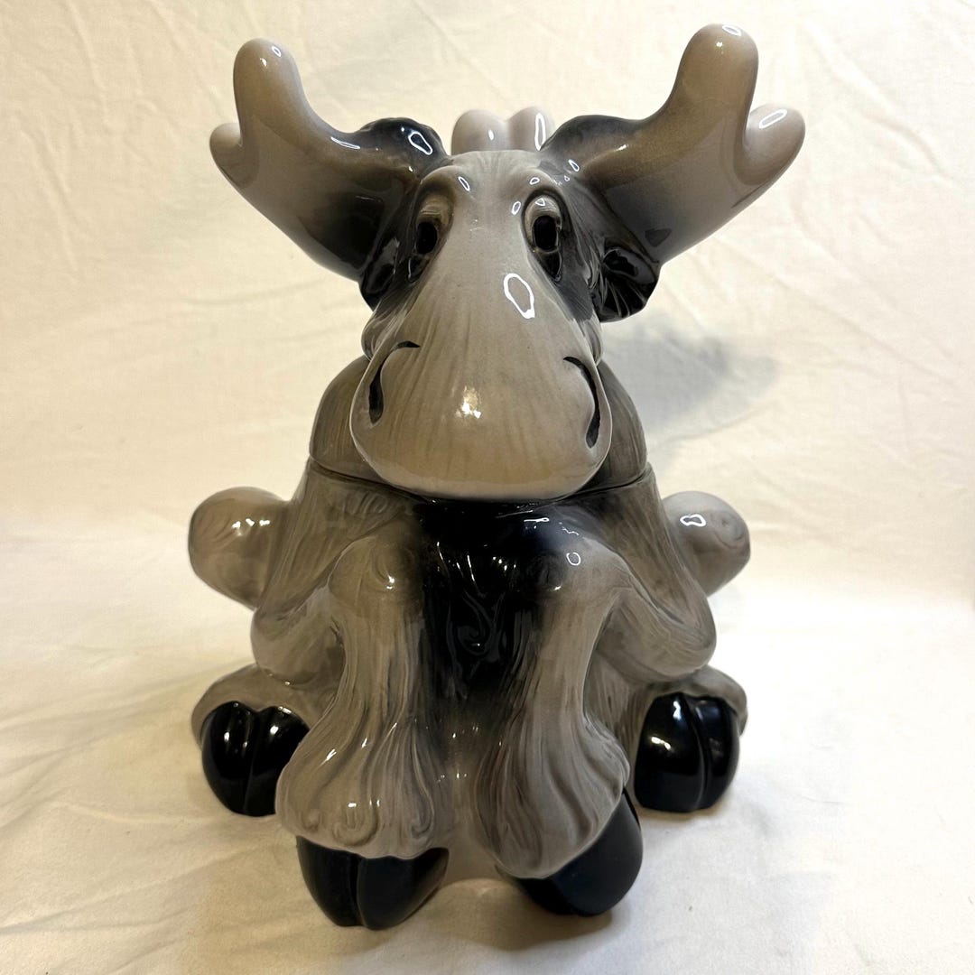 Barefoot Tabletops Moose Cookie Jar, Big Sky Carvers Moose Canister - Etsy