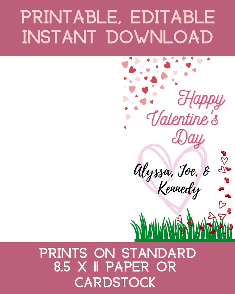 Personalized Valentine's Day Card--instant Digital Download - Etsy
