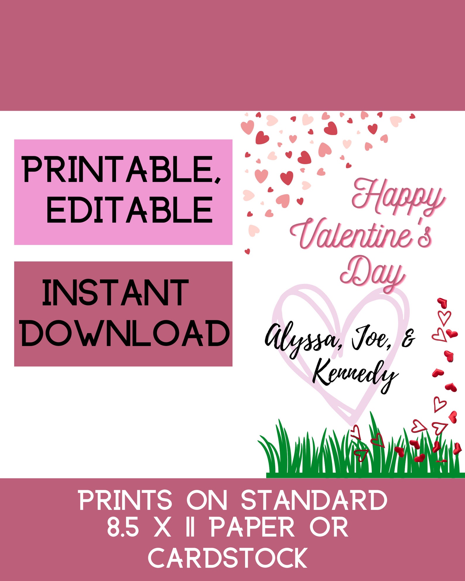 Personalized Valentine's Day Card--instant Digital Download - Etsy