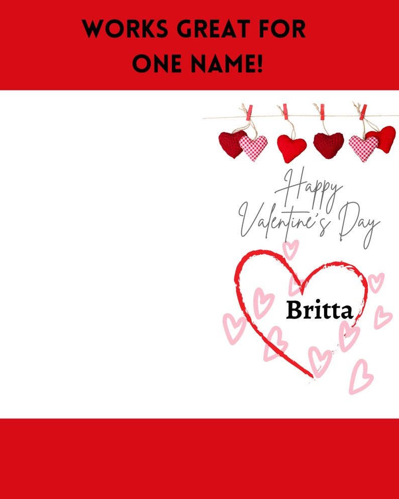 Editable, Printable 8.5 X 11 Valentine's Day Card - Etsy