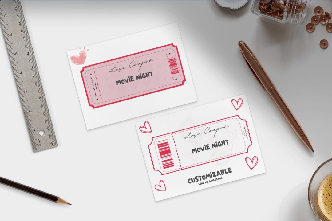 Love Coupon, Cupon San Valentin, DIY, Customizable Gift, Valentines Day ...