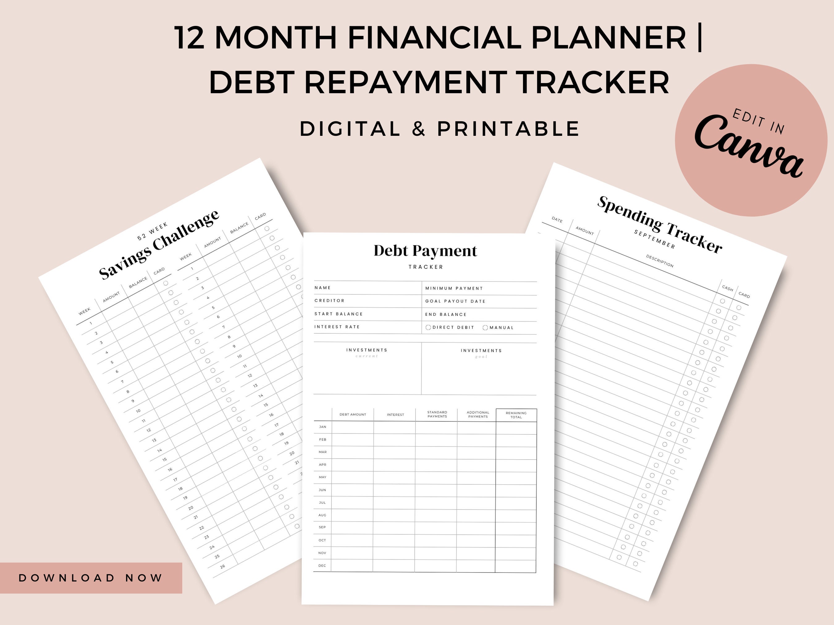 Debt Repayment Planner, Debt Repayment Tracker, Financial Planner, Debt ...