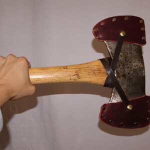 Fancy Vintage Double Sided Axe With Custom Leather Sheath - Etsy