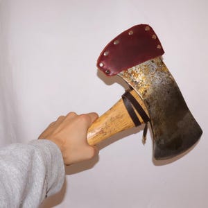 Fancy Vintage Double Sided Axe With Custom Leather Sheath - Etsy