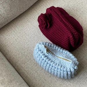 Handmade Crochet Bubble Puff Makeup Bag – Soft Cosmetic Pouch – Travel ...