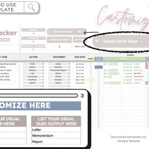 OFFICE TASK TRACKER | Productivity Tracker | Whynign Templates - Etsy