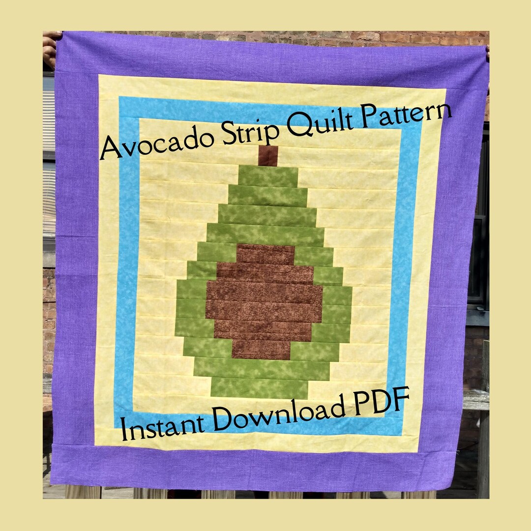 Avocado Easy Quilt Pattern, Instant Download Pdf, Strip Quilt Pattern ...