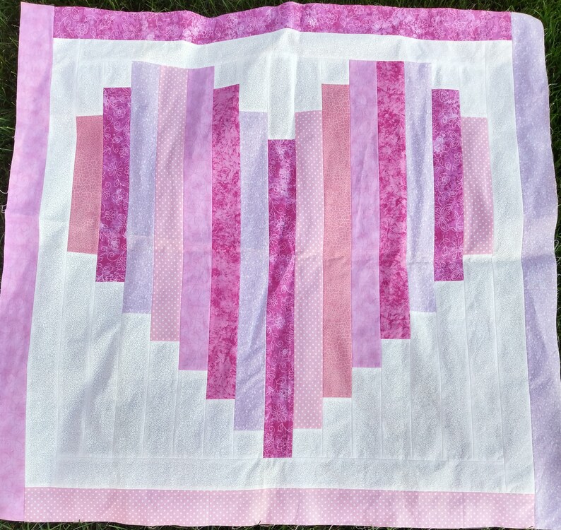 Heart Easy Quilt Pattern, Simple Strip Quilt, Instant Download PDF, Heirloom Gift, Baby Blanket ...