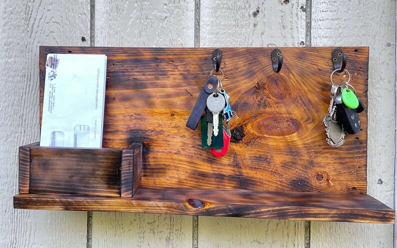 Entryway Key Organizer With Mail Slot, Coat Rack With Shelf, Mail ...