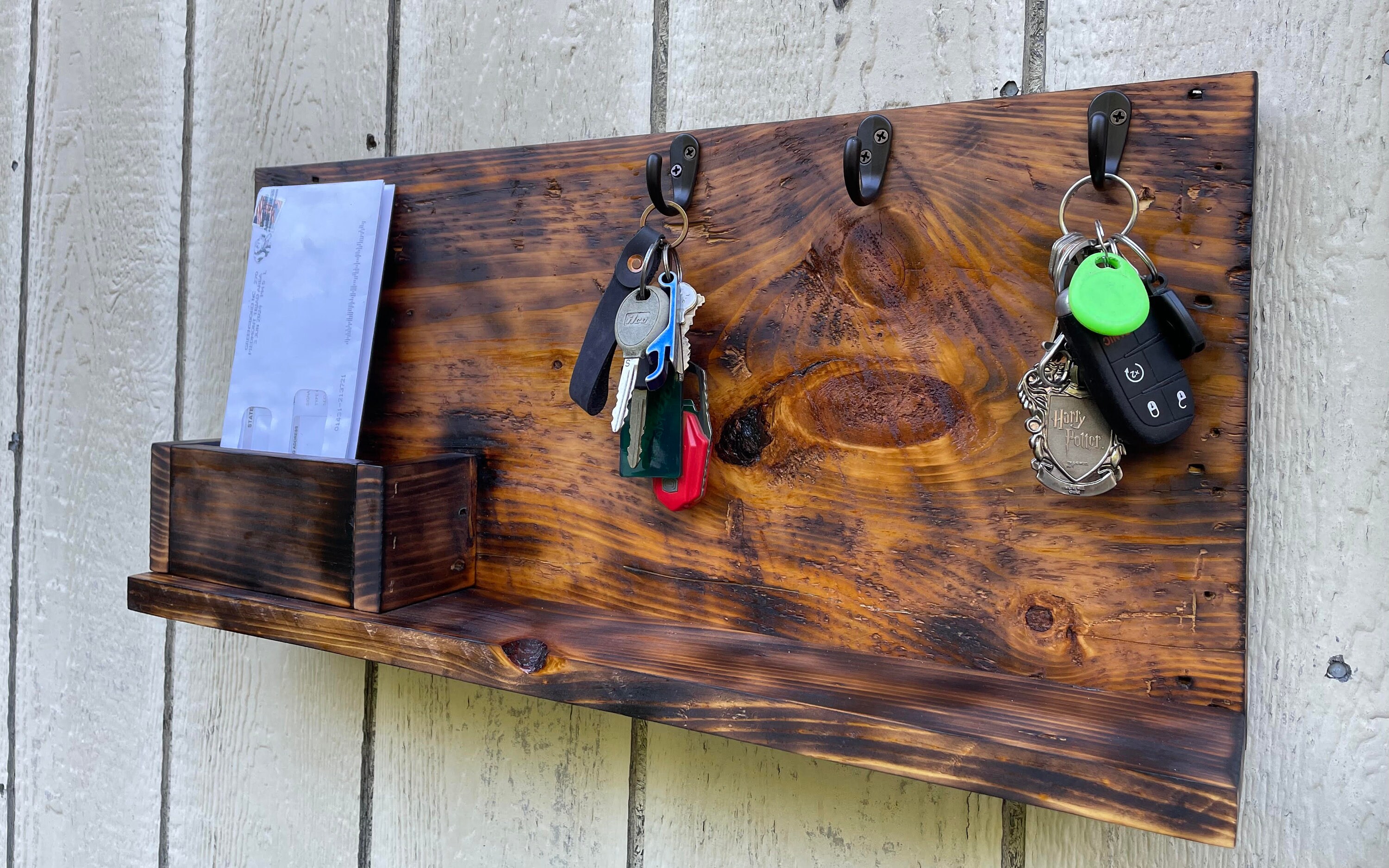 Entryway Key Organizer With Mail Slot, Coat Rack With Shelf, Mail ...