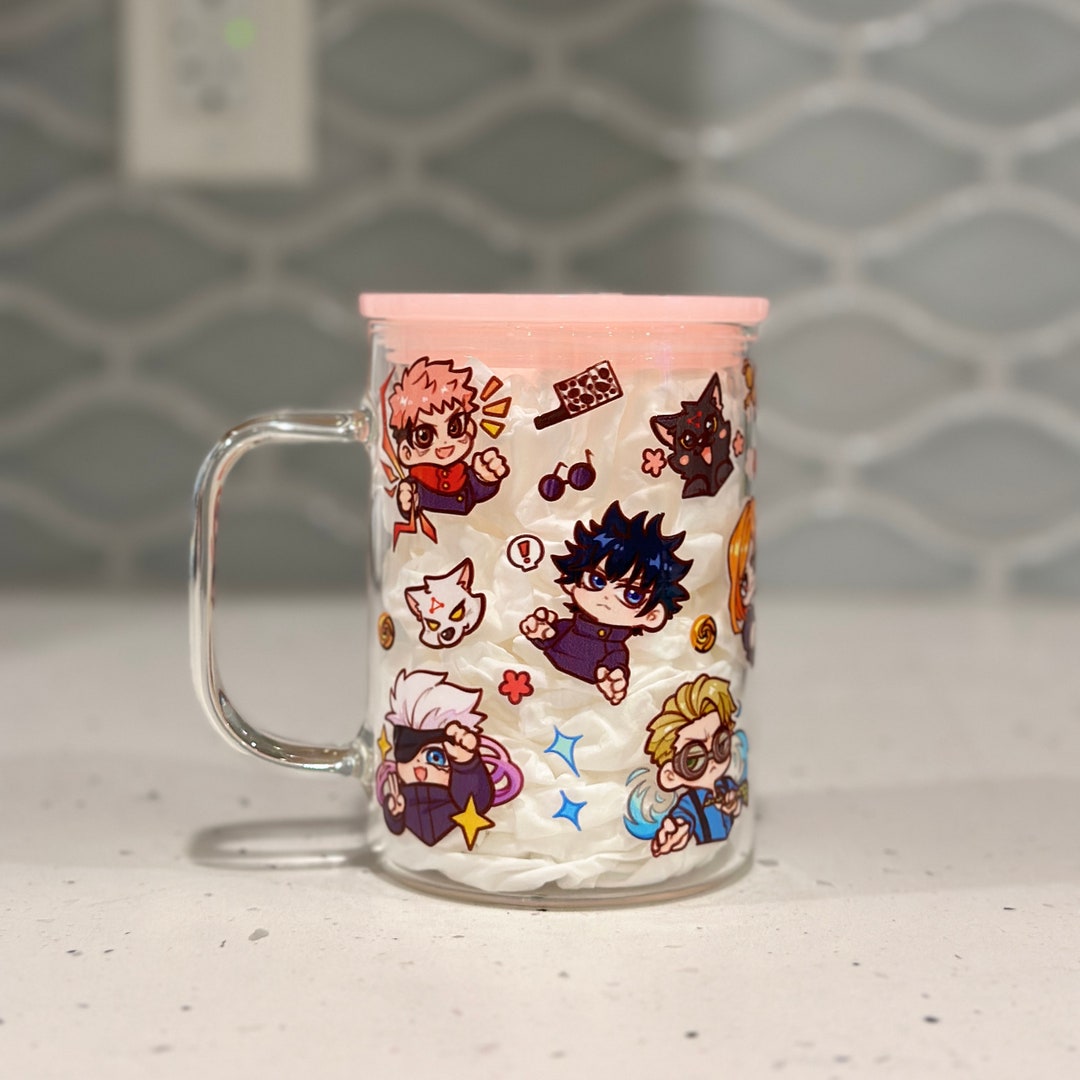 17oz Glass Cup, Anime Tumbler, Cute Tumbler, Manga Tumbler, Anime Gifts ...