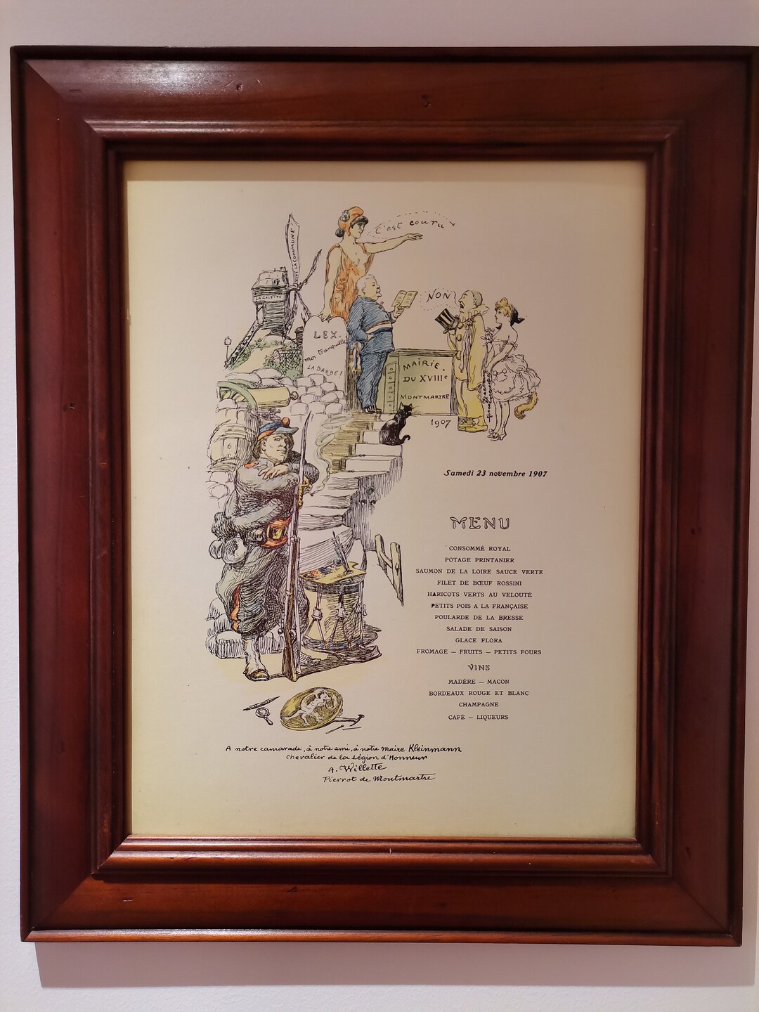 1907 French Art Nouveau Illustrated Menu by Adolphe Willette - Etsy