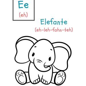 Spanish Coloring Book Animal Alphabet.alfabeto De Animales Espanol ...