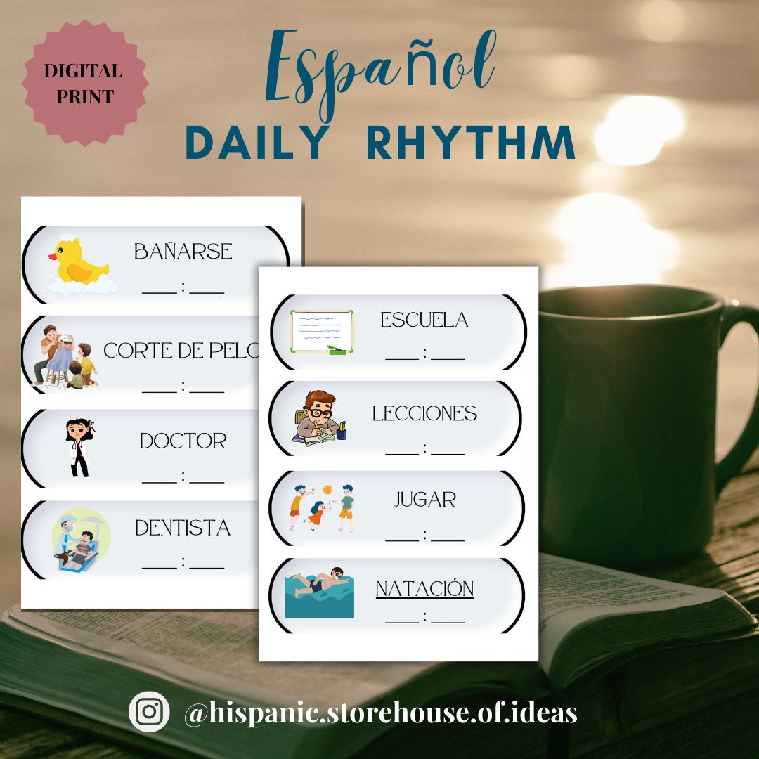 Daily Rhythm En Español - Rutina Diaria En Español - Etsy