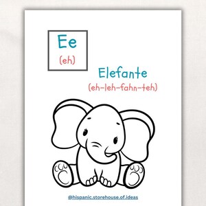 Spanish Coloring Book Animal Alphabet.alfabeto De Animales Espanol ...