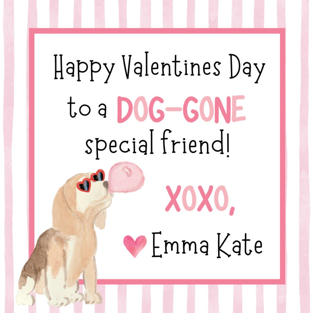 Doggone Special Puppy Dog Love Valentine Tag Editable Digital Download ...