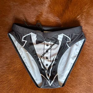 Men's Tuxedo Swim Briefs: Bachelor Party Swimwear, Custom Groom Gift - Etsy