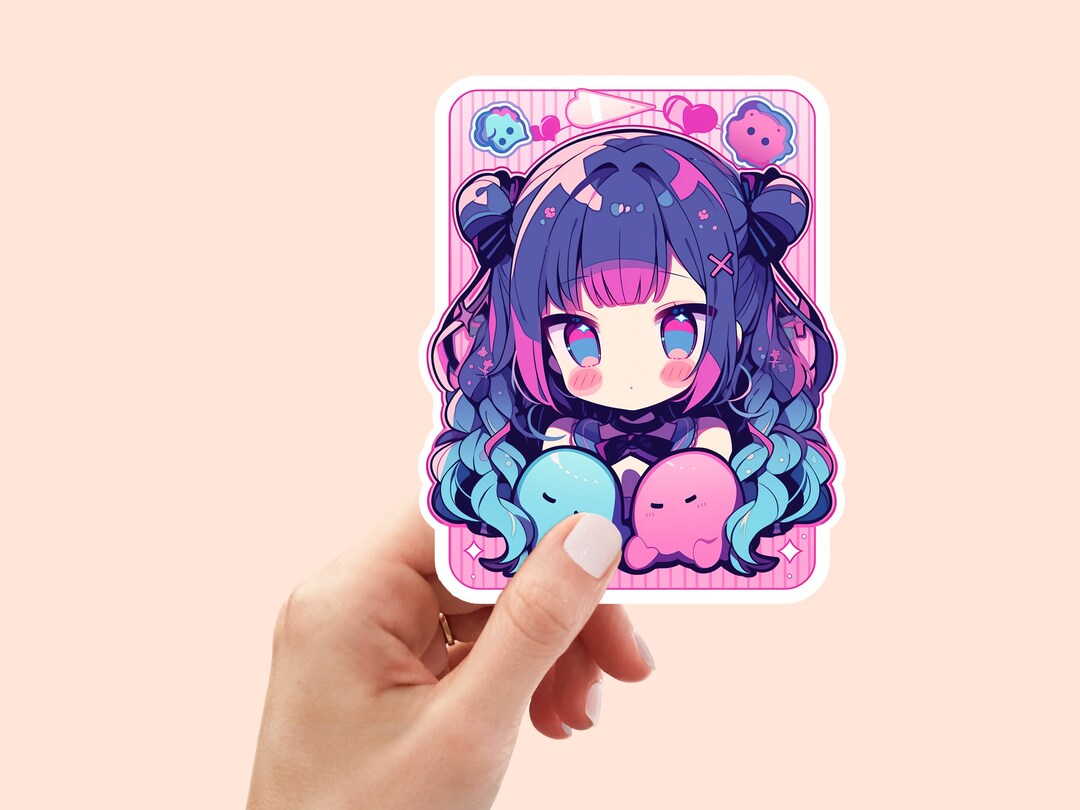 Kawaii Anime Chibi Sticker,lofi Stickers,vinyl Sticker,chibi Stickers ...