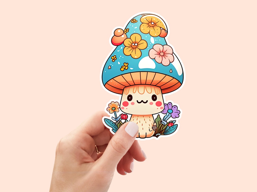 Cottagecore Kawaii Mushroom Sticker,toadstool Sticker,muscaria Mushroom ...