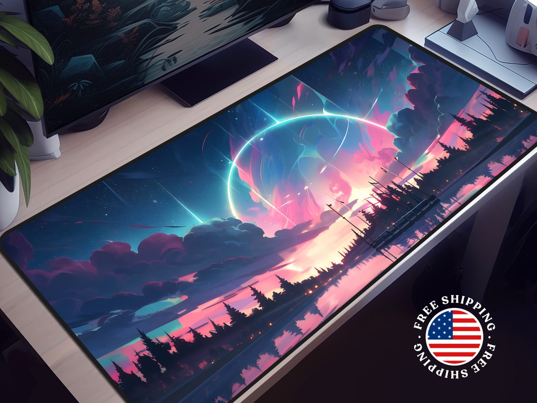 Lofi Anime Desk Mat, Lo-fi Vaporwave Desk Mat,kawaii Mouse Mat,deskpad ...