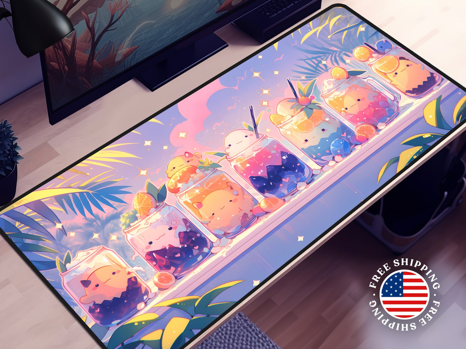 Kawaii Desk Mat,pastel Desk Mat,large Mouse Pad,gaming Decor,gamer Gift ...