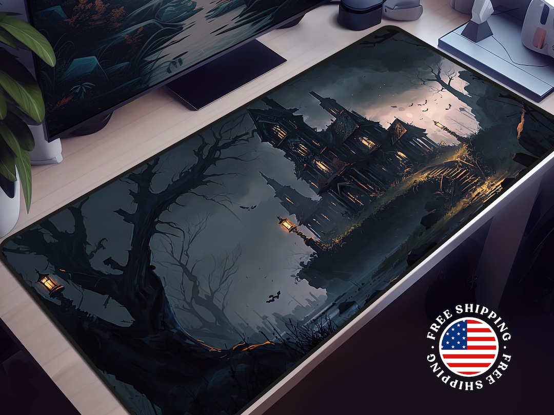 Dark Academia Goth Horror House Desk Mat,witch Dracula Vampire Mystery ...