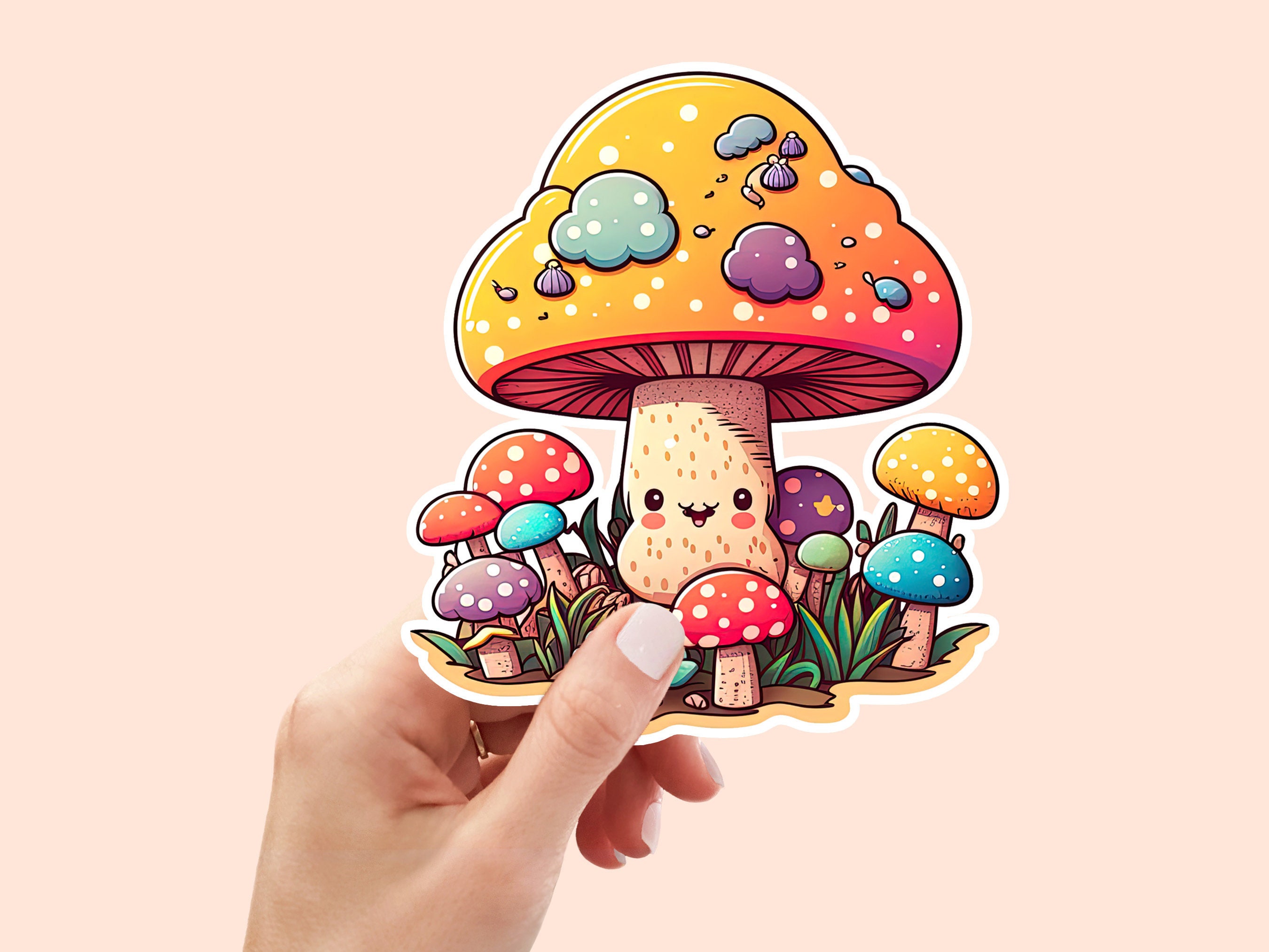 Cottagecore Kawaii Mushroom Sticker,mycology Art,forest Gifts,phone ...