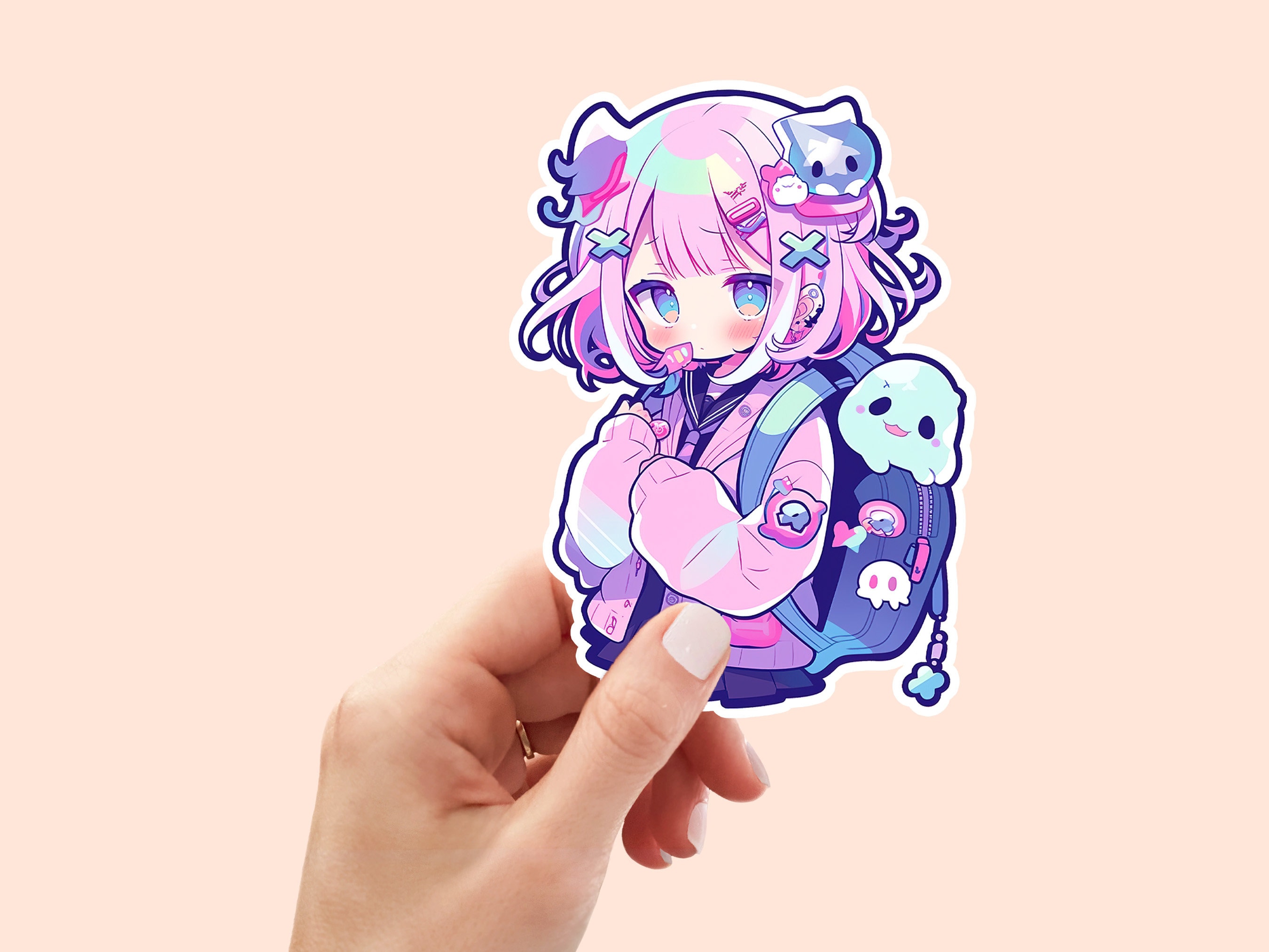 Kawaii Anime Chibi Sticker,lofi Stickers,anime Car Stickers,stationery ...