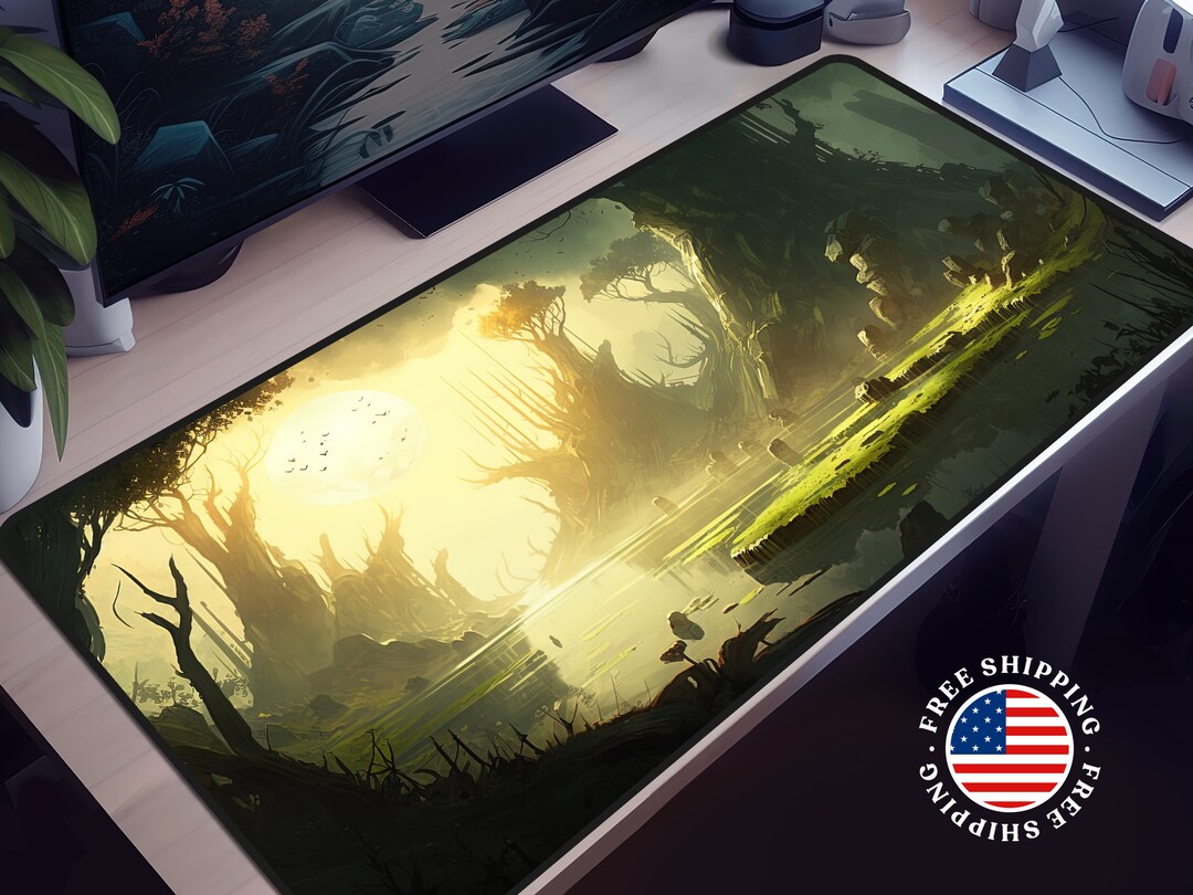 Prehistoric Swamp Forest Jungle Desk Mat,1st Anniversary Gift,jurassic ...