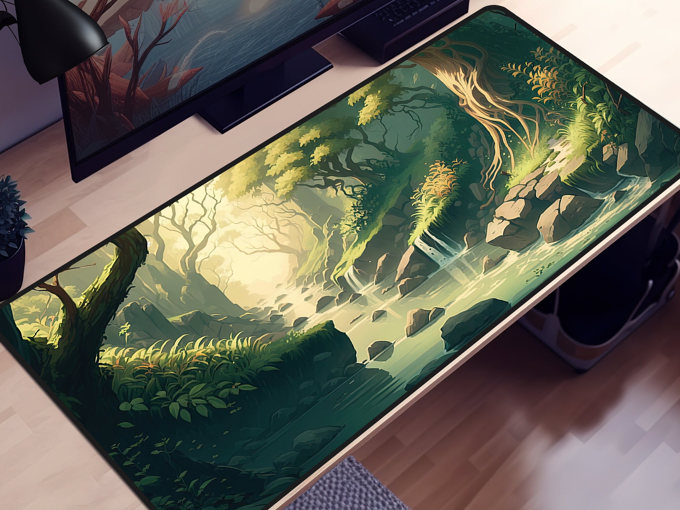 Cottagecore Jungle Desk Mat,forest Desk Mat,xl Mouse Pad Desk Decor ...