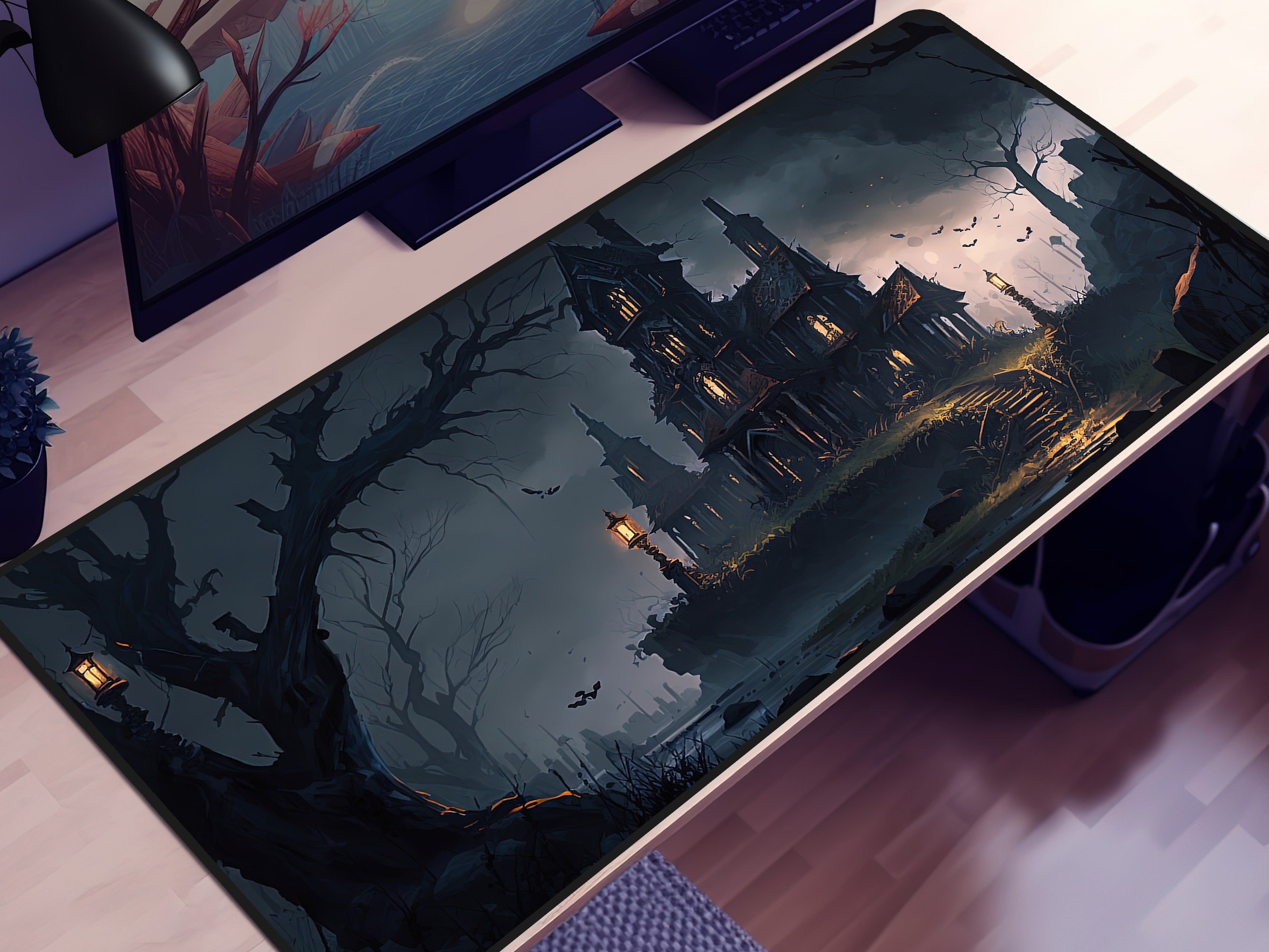 Dark Academia Goth Horror House Desk Mat,witch Dracula Vampire Mystery ...