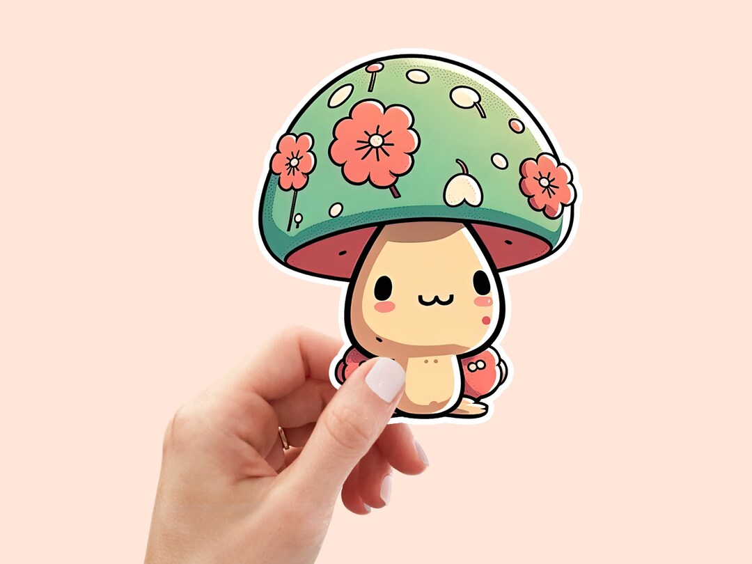 Mushroom Bumper Sticker,kawaii Mushroom,amanita Mushroom,boletus ...