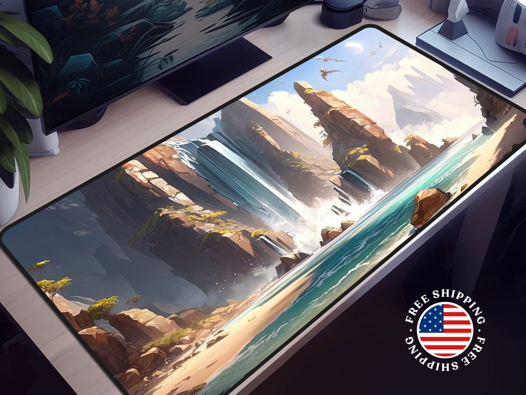 Fantasy Epic Beach Sea Anime Desk Mat,beach Lover Gift,table Decor ...