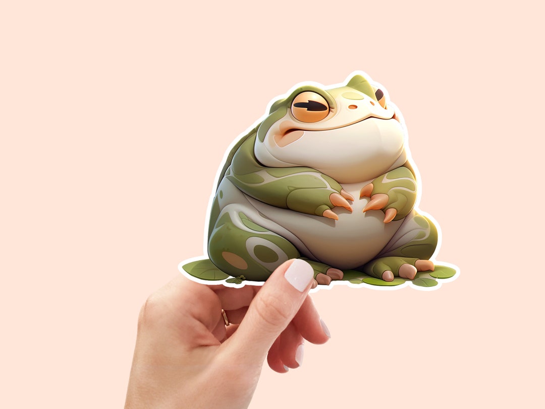Fat Cute Frog Sticker,cottagecore Sticker,sticker for Car,cottagecore ...