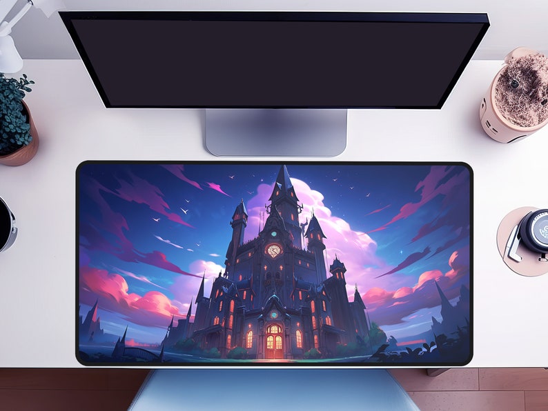 Haunted Witch Castle Fantasy Gaming Desk Mat,horror Desk Mat,horror ...