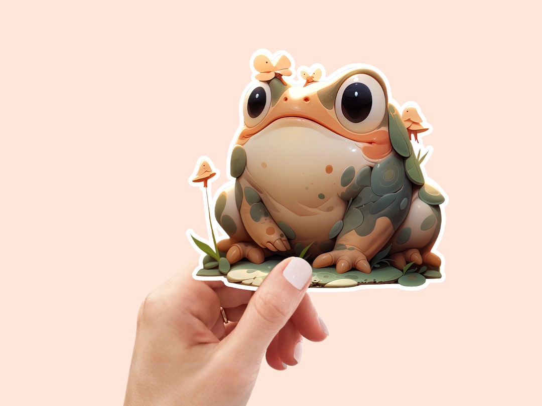 Fat Cute Frog Sticker,cottagecore Sticker,kawaii Sticker,cute Stickers ...
