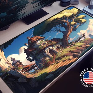 Fantasy Medieval Town Cottagecore Desk Mat,gaming Table Decor,table ...