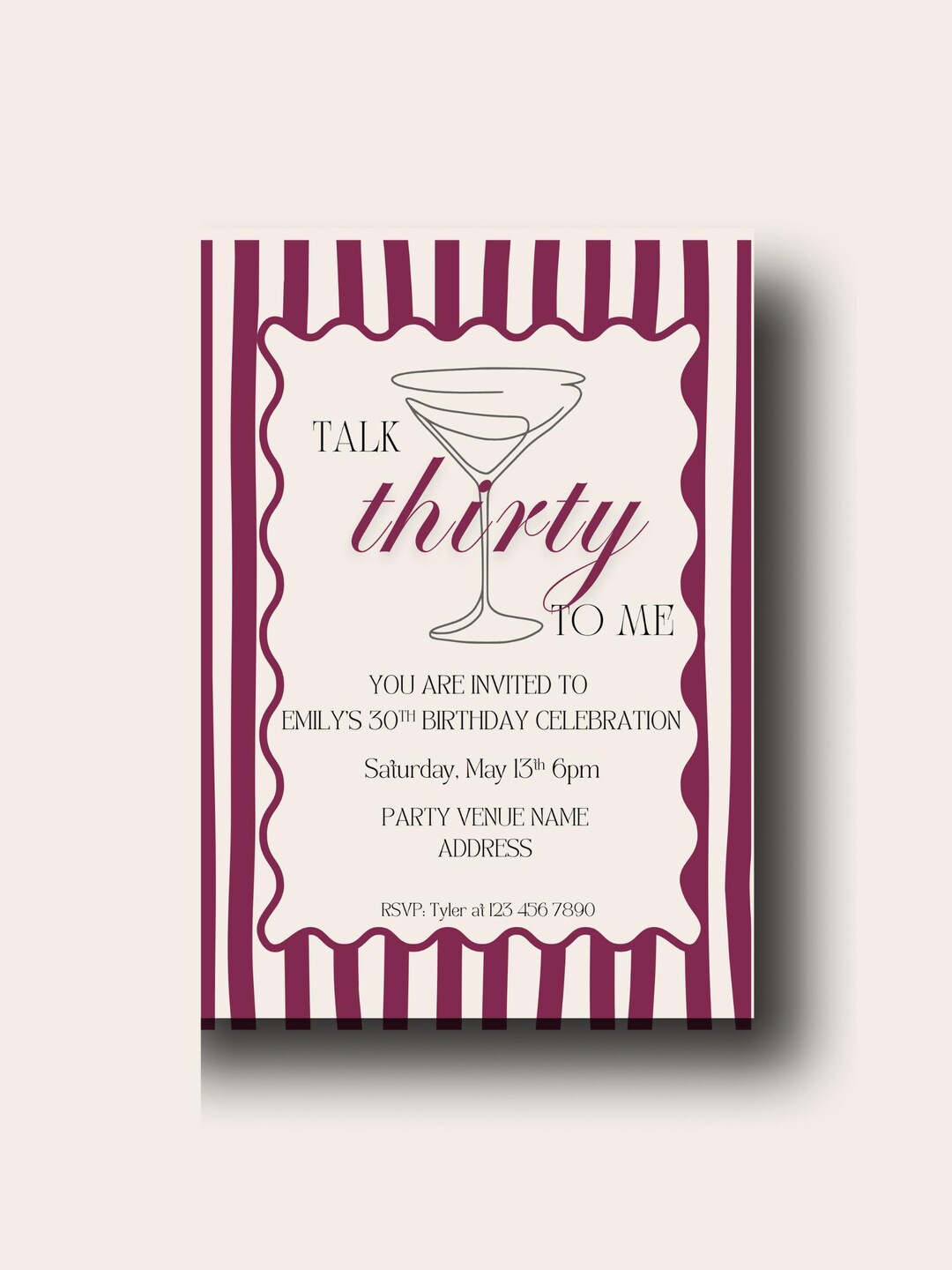 EDITABLE- Talk Thirty to Me Invitation | 30th Birthday Party Invite ...