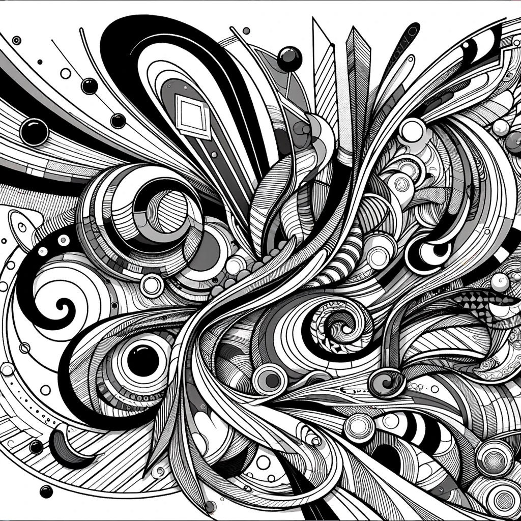 Adult Coloring Pages, Abstract Art Dynamic Design, Modern Adult ...