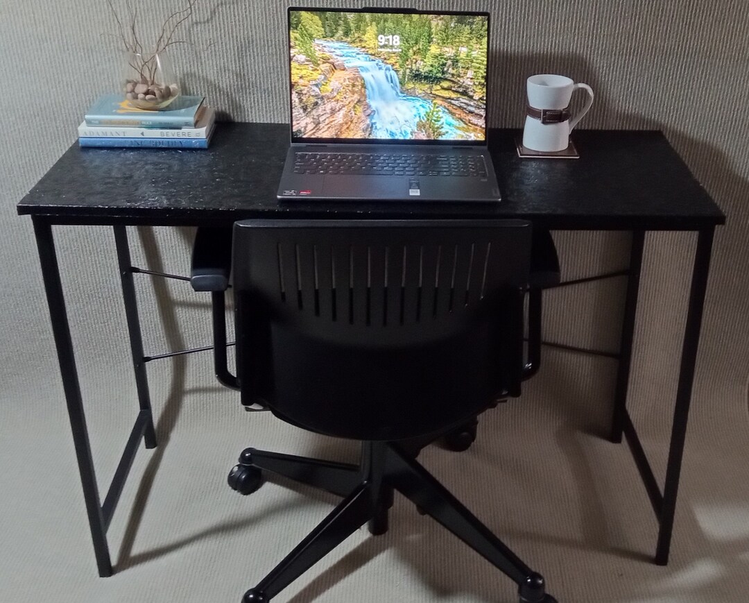 Work/play Desk With Stunning Textured Vinyl Top and Steel Frame Base ...