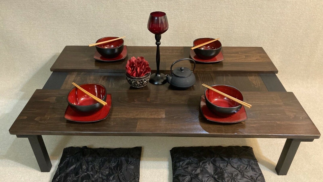 Chabudai Dining Table W/ Recessed Center Low Dining Table Asian Dining ...