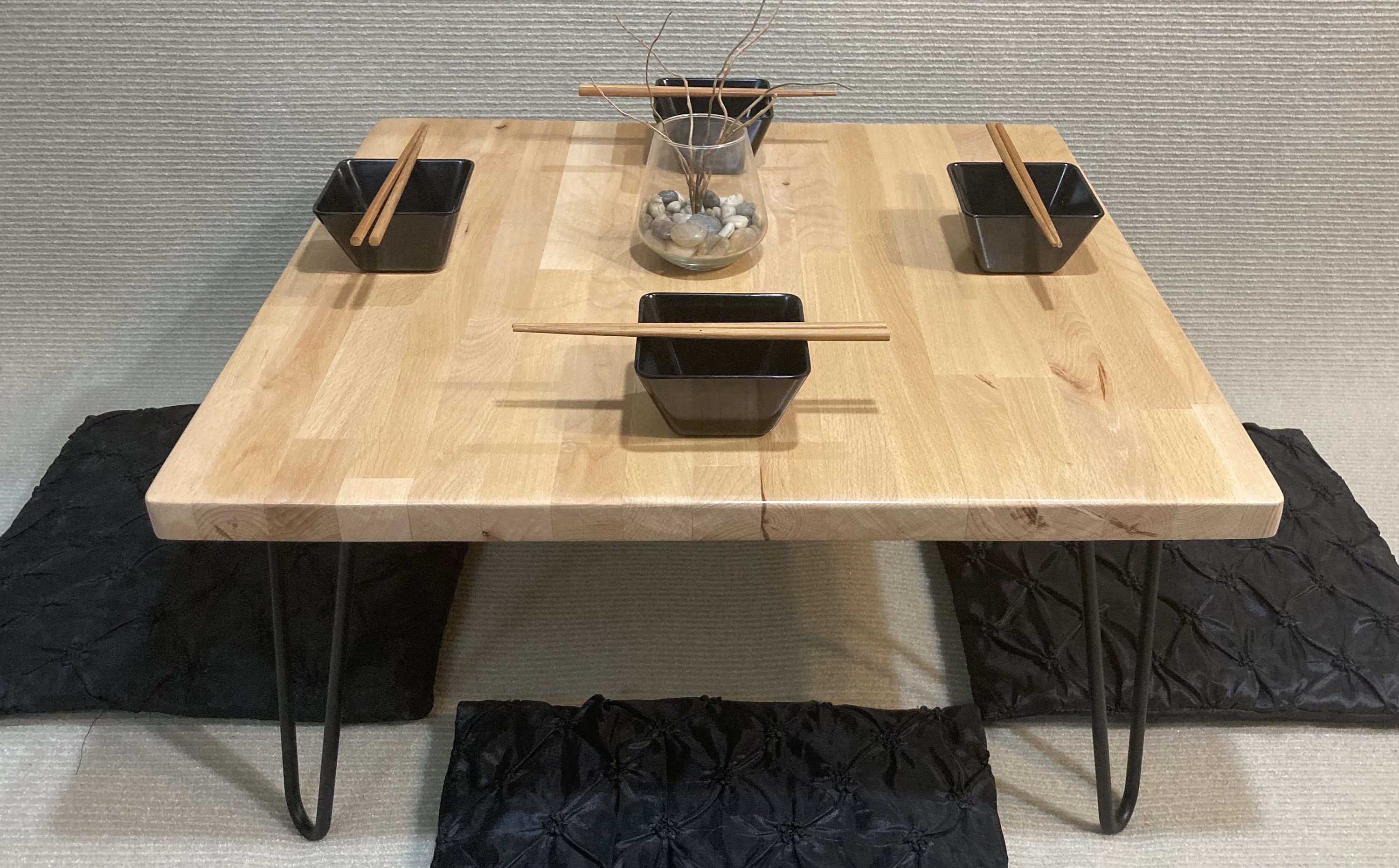 Chabudai Table Low Dining Table Tea Table Beech Butcher Block 25 X 24 X ...