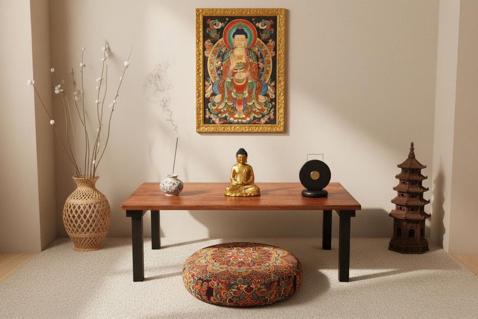 Handcrafted Chabudai Desk | Low Coffee Table | Meditation Altar | Aspen ...