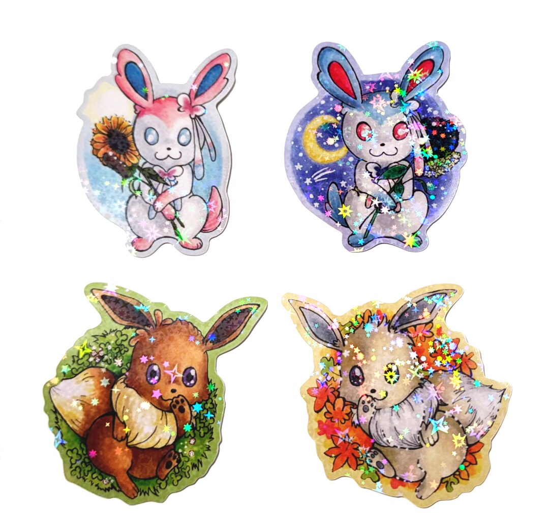 Pokemon Eeveelution Holographic Vinyl Stickers SHINIES Included - Etsy