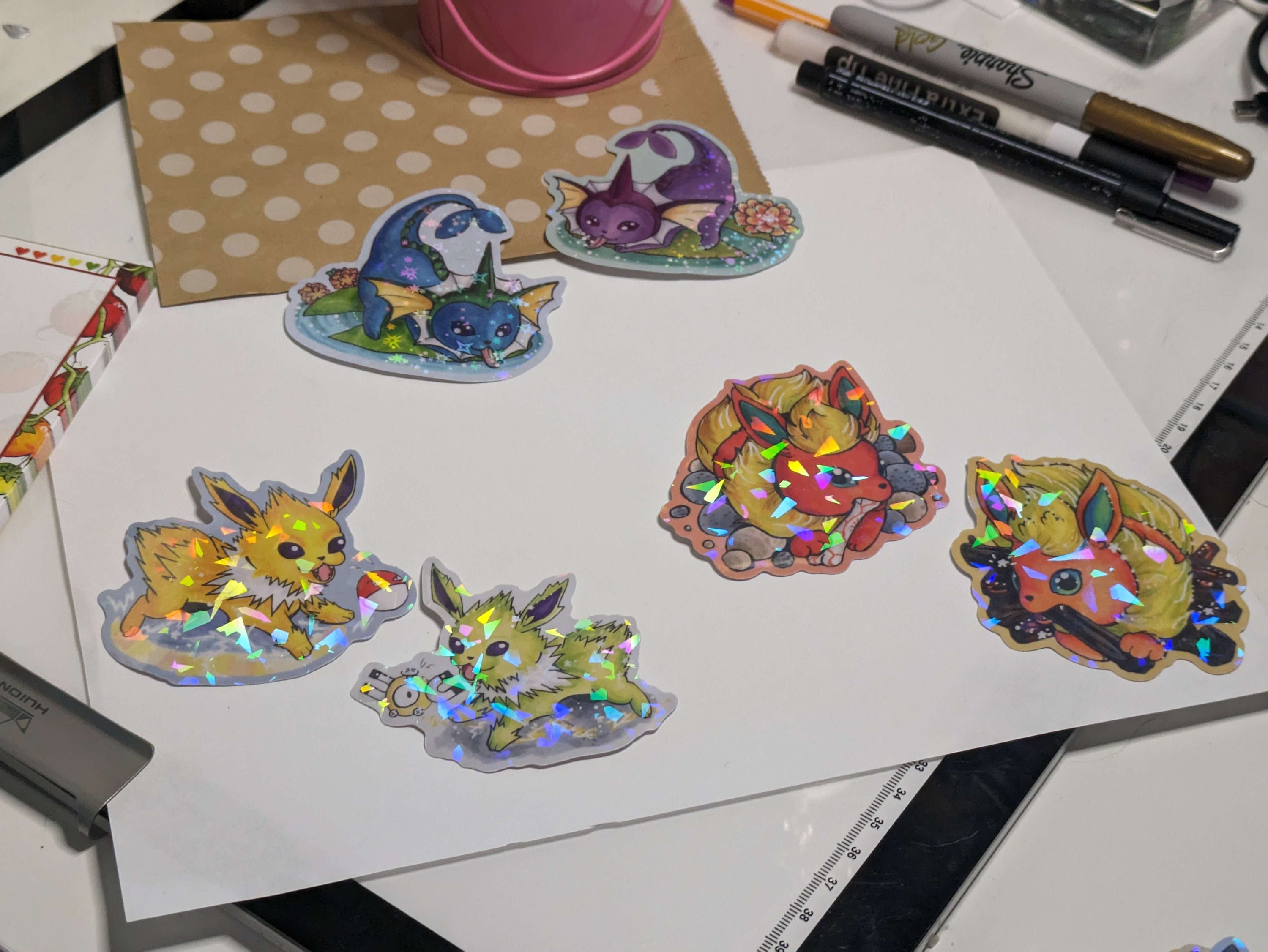 Holographic Stickers | Pokemon Eeveelutions (SHINY Included!) - Etsy
